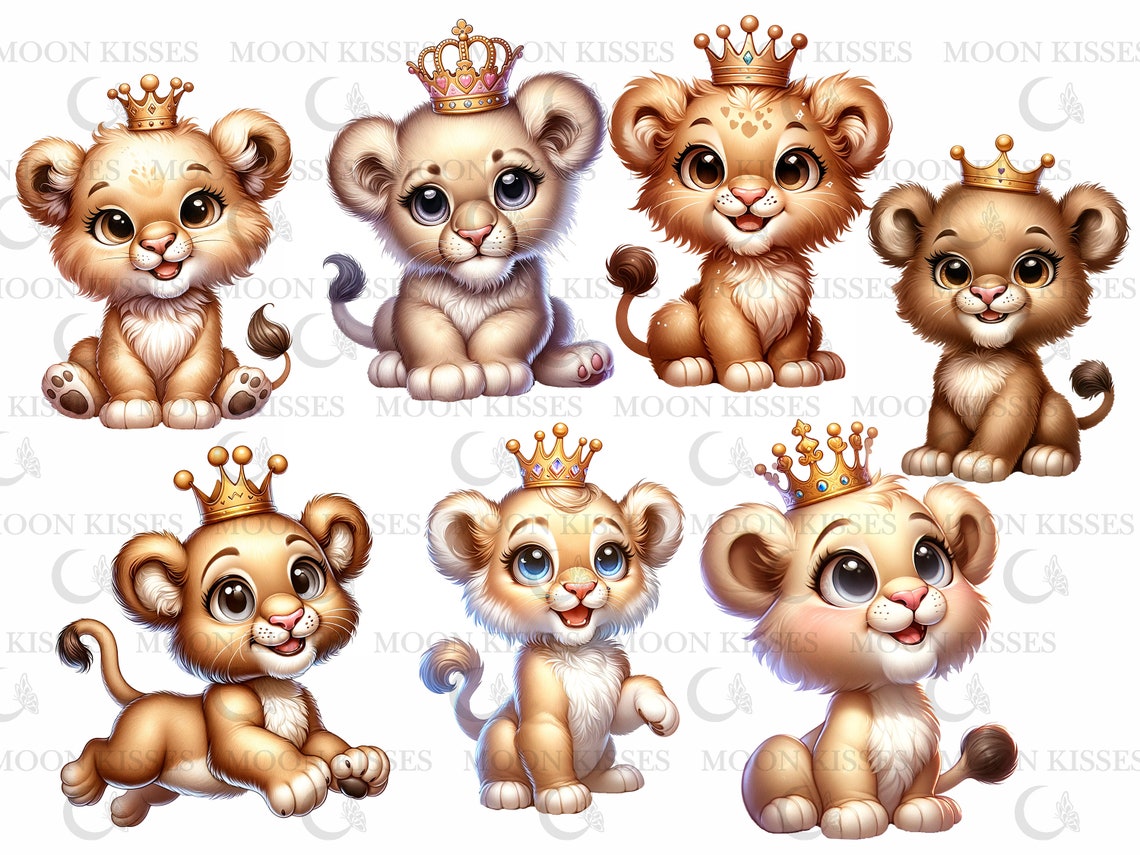 Lion Cub Clipart African Safari Animals Clip Art Lion Cub PNG Cute Lion ...