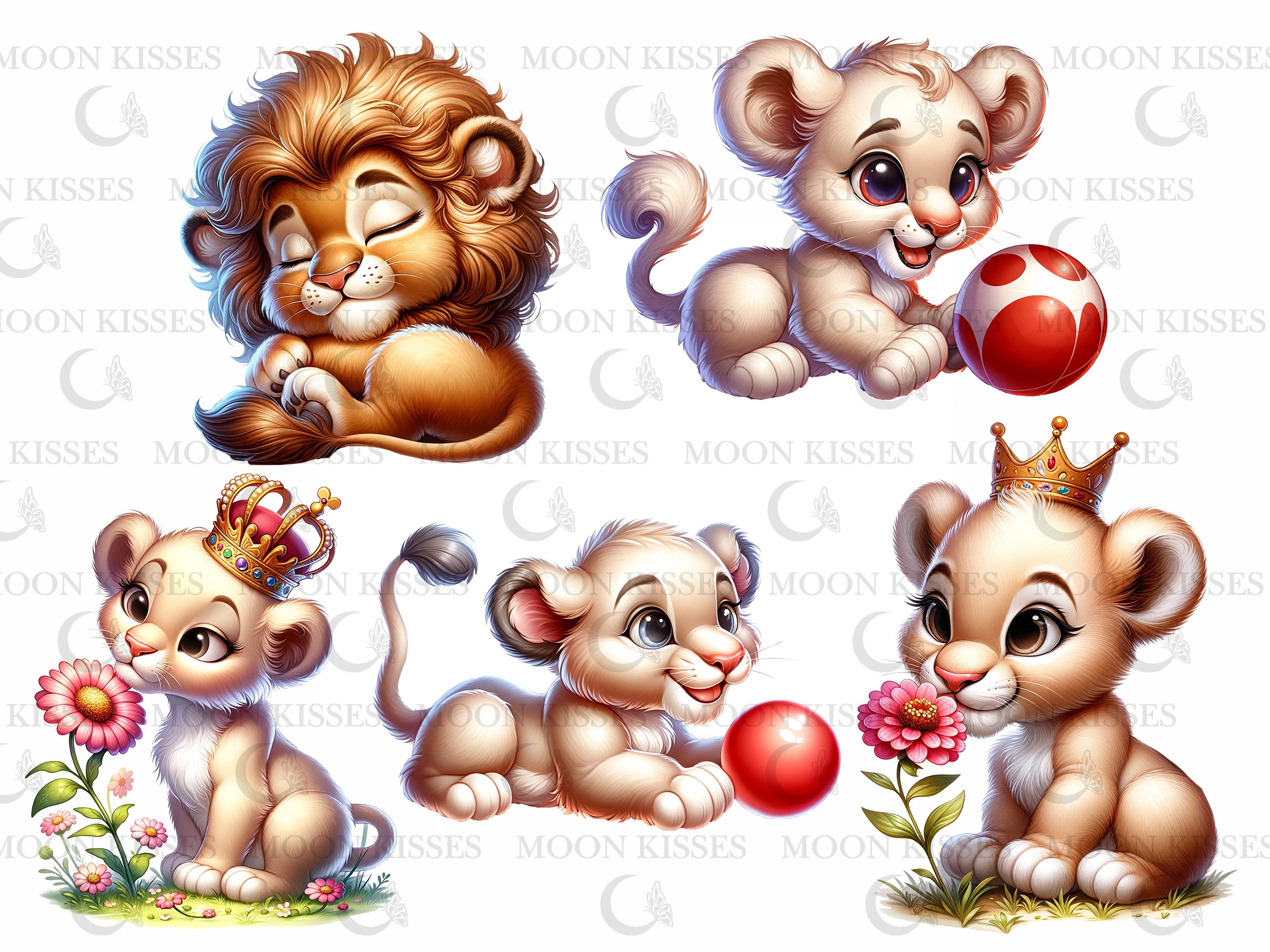 Lion Cub Clipart African Safari Animals Clip Art Lion Cub PNG Cute Lion ...