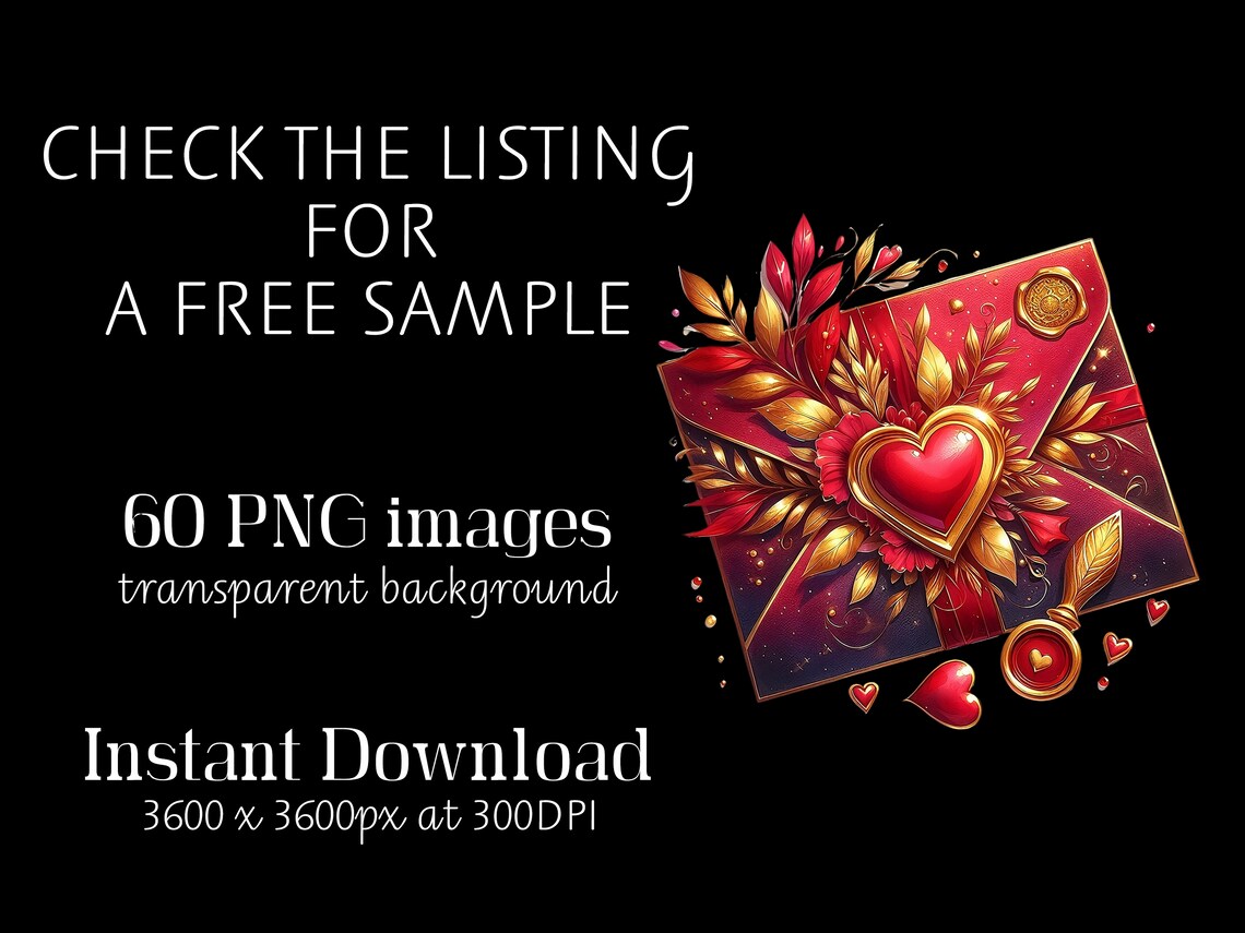 Valentine's Letters Clipart Romantic Mail Clip Art Love-stamped Letters ...