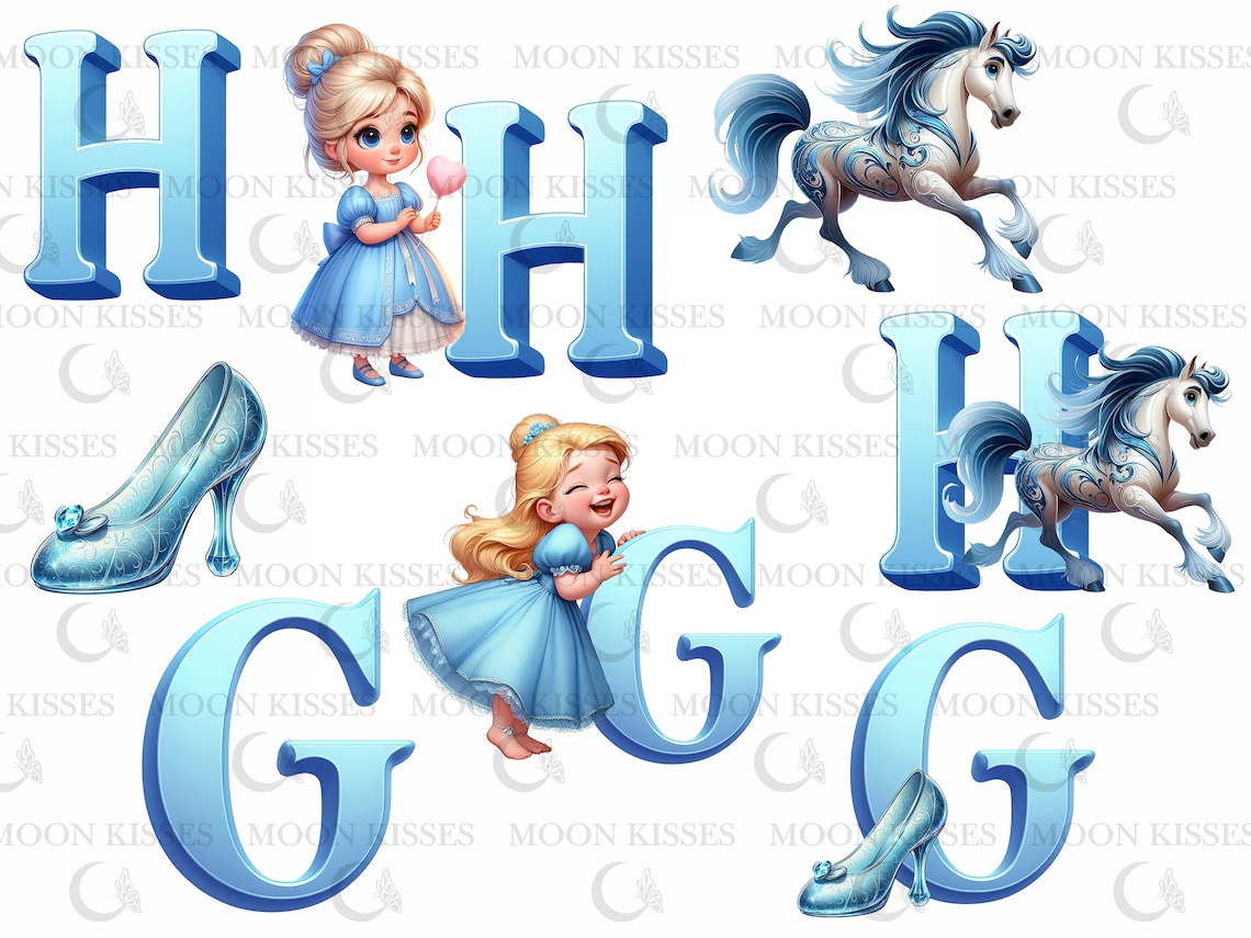 Princess Clipart Princess PNG Princess Alphabet Princess Stickers ...