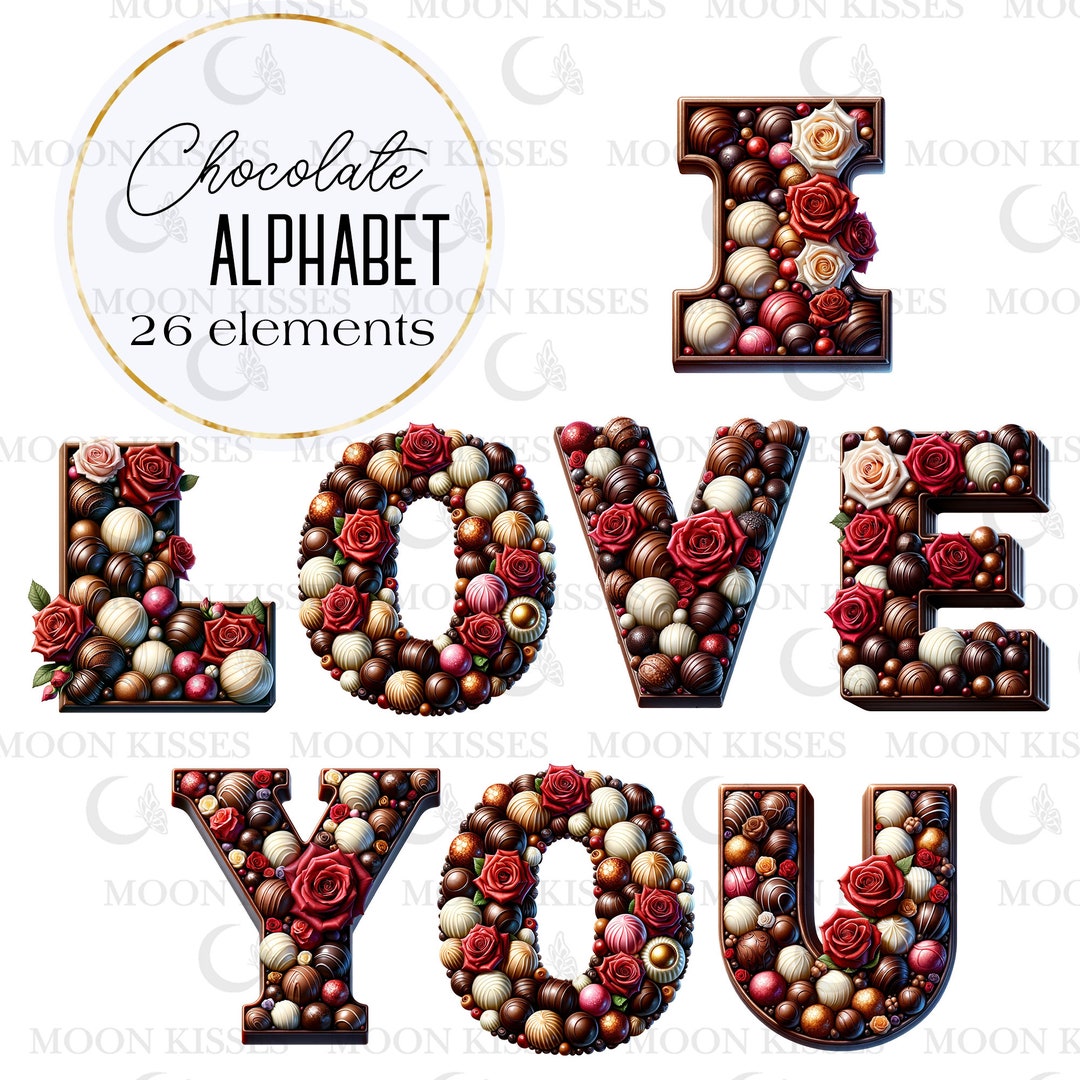 Chocolate Letters Clipart Chocolate Alphabet PNG - Etsy