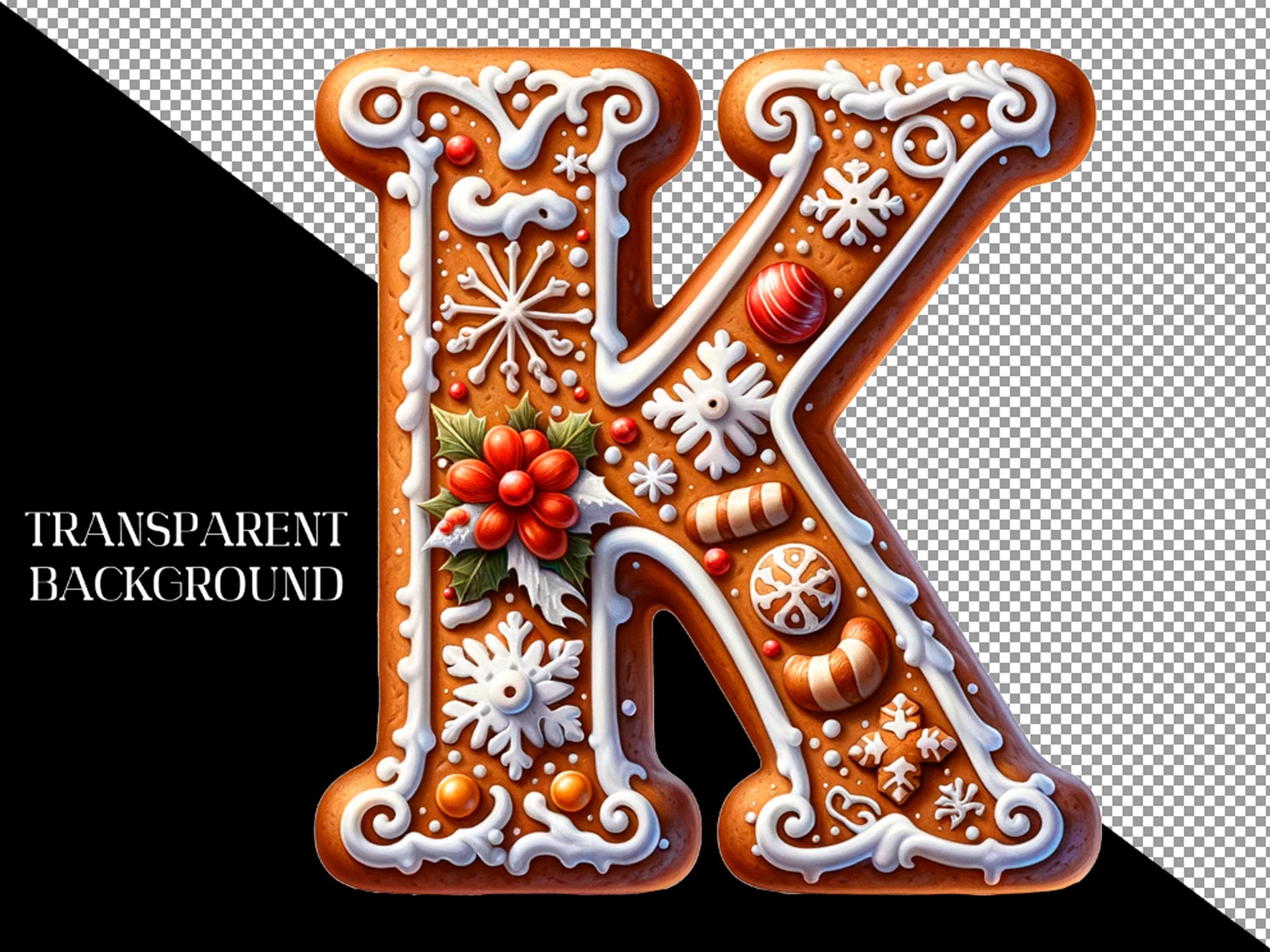 Gingerbread Letters Clipart Cookie Alphabet PNG Christmas Alphabet PNG ...