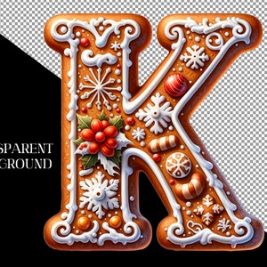 Gingerbread Letters Clipart Cookie Alphabet PNG Christmas Alphabet PNG ...