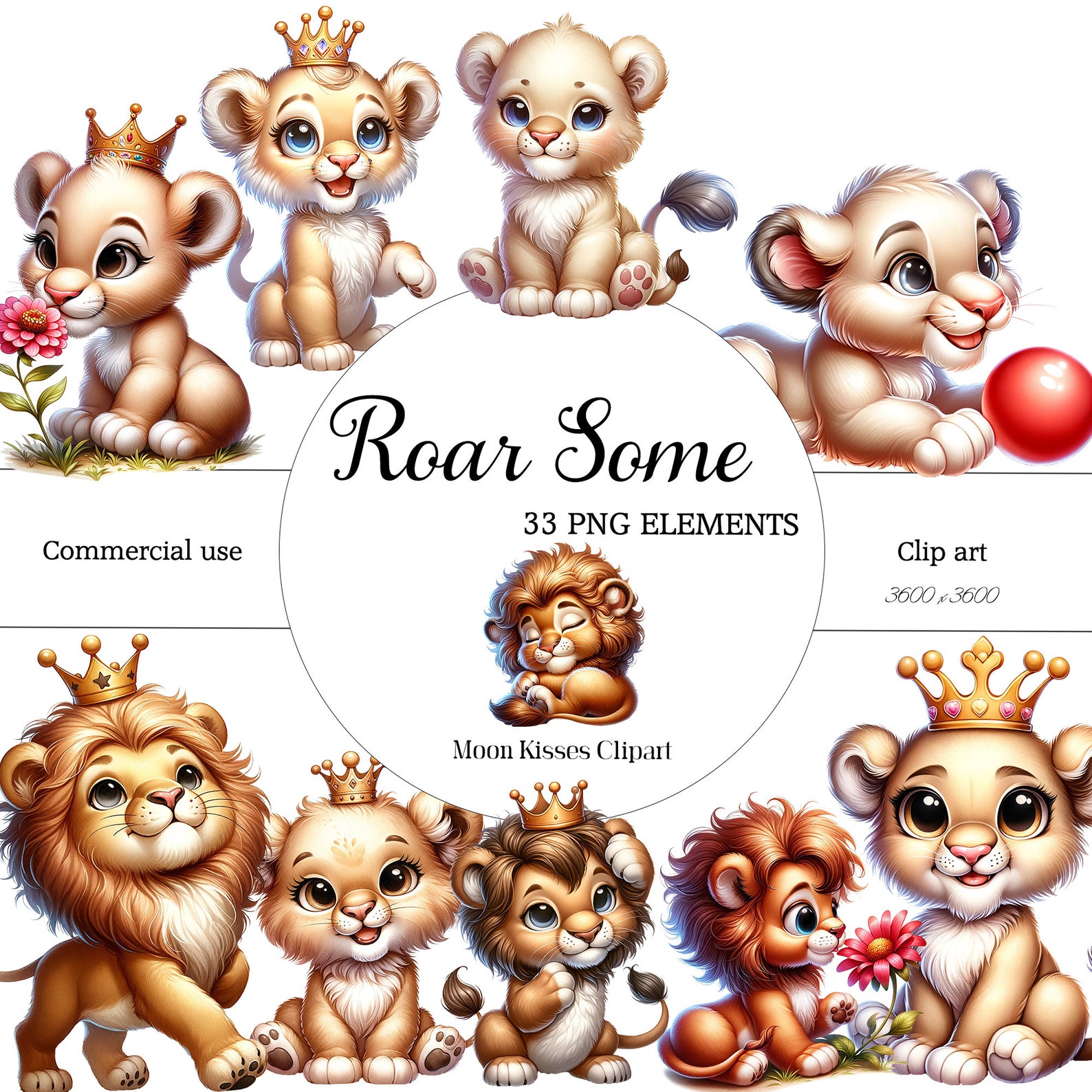 Lion Cub Clipart African Safari Animals Clip Art Lion Cub PNG Cute Lion ...