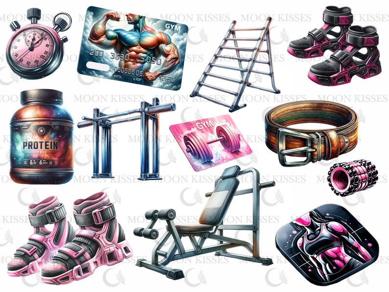 Workout Clipart Fitness PNG Girl Gym PNG Waterclor Gym PNG Training ...