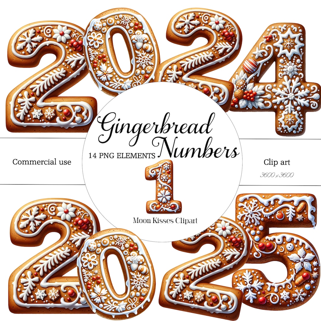 Christmas Numbers Clipart Cookie Numbers PNG Gingerbread 0 9 PNG Cookie ...
