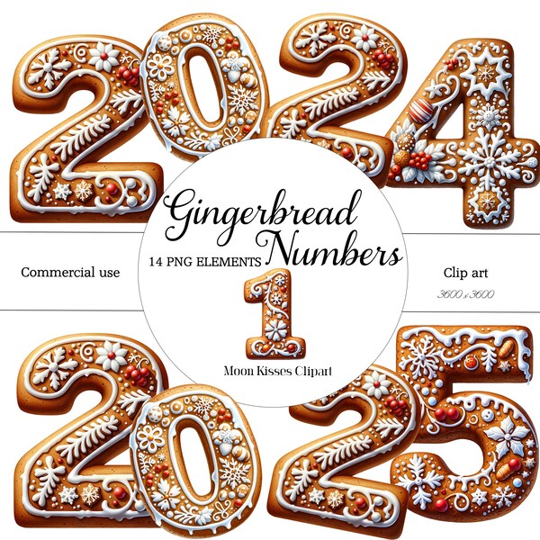 Cookie Numbers Clipart - Etsy