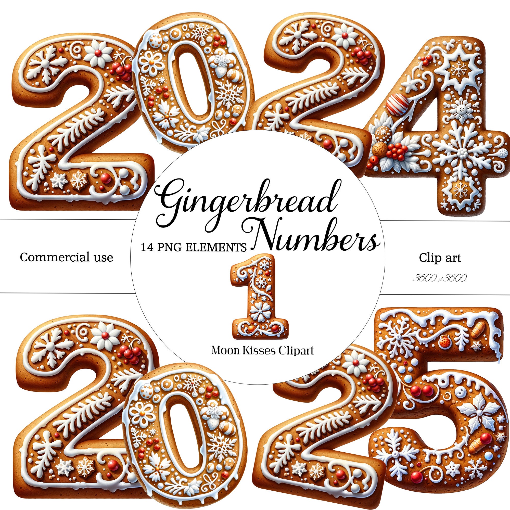 Christmas Numbers Clipart Cookie Numbers PNG Gingerbread 0 9 PNG Cookie ...