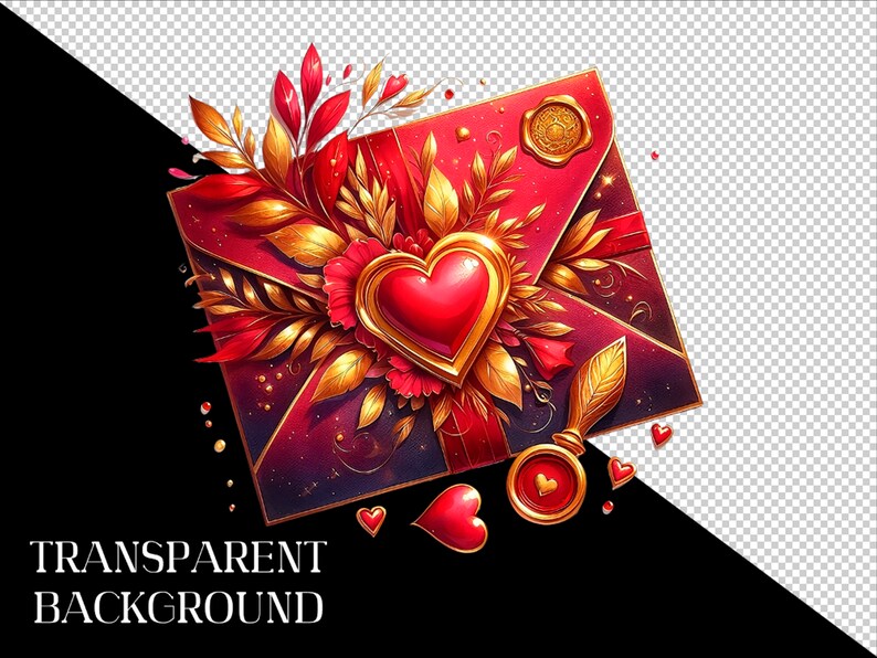 Valentine's Letters Clipart Romantic Mail Clip Art Love-stamped Letters ...