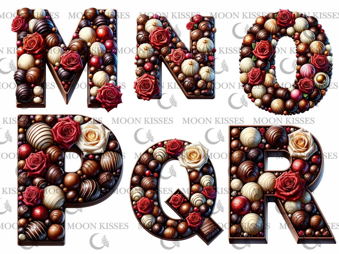 Chocolate Letters Clipart Chocolate Alphabet PNG - Etsy
