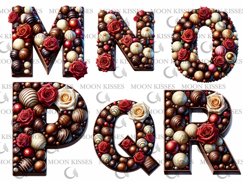 Chocolate Letters Clipart Chocolate Alphabet PNG - Etsy