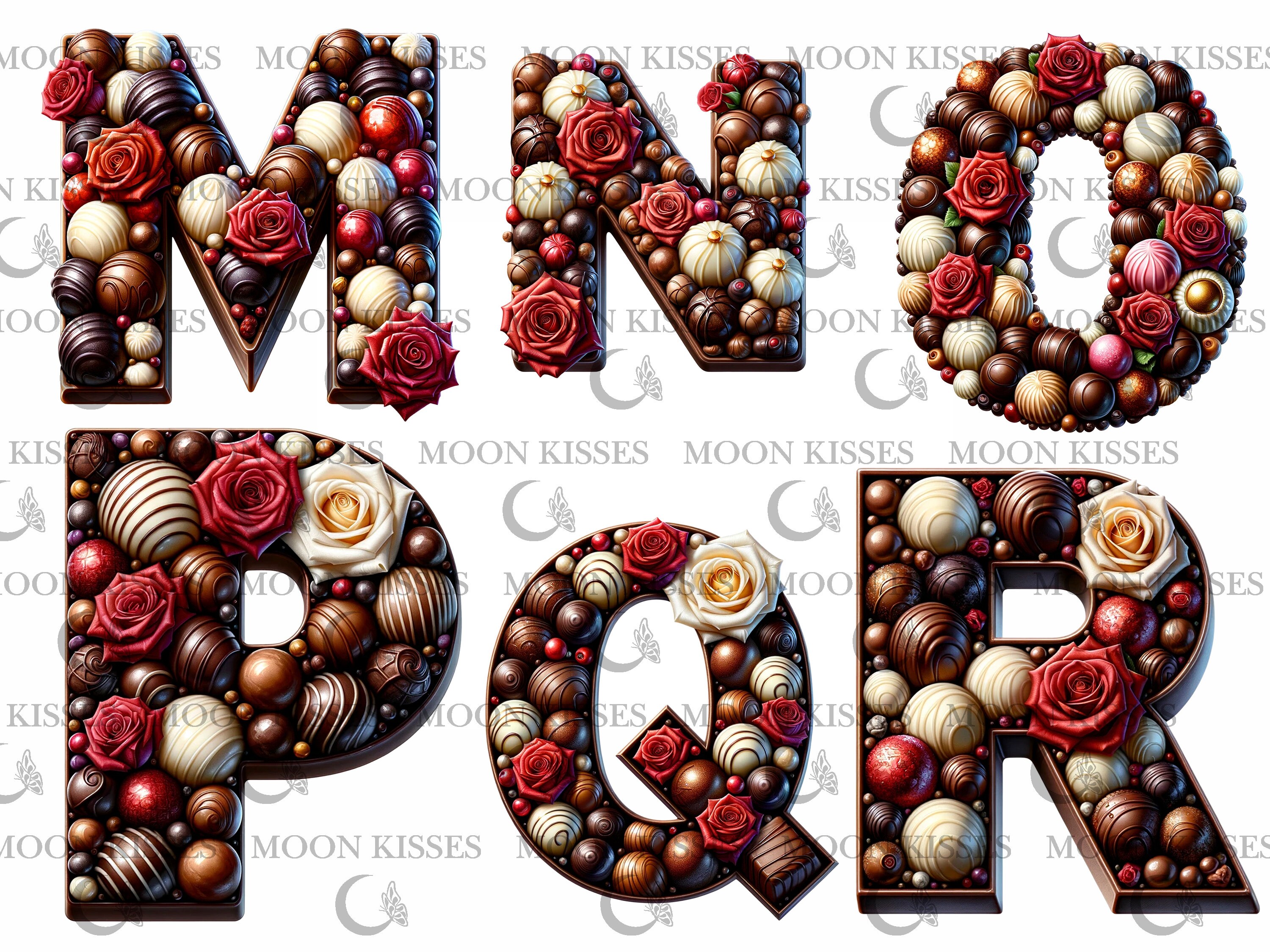 Chocolate Letters Clipart Chocolate Alphabet PNG - Etsy