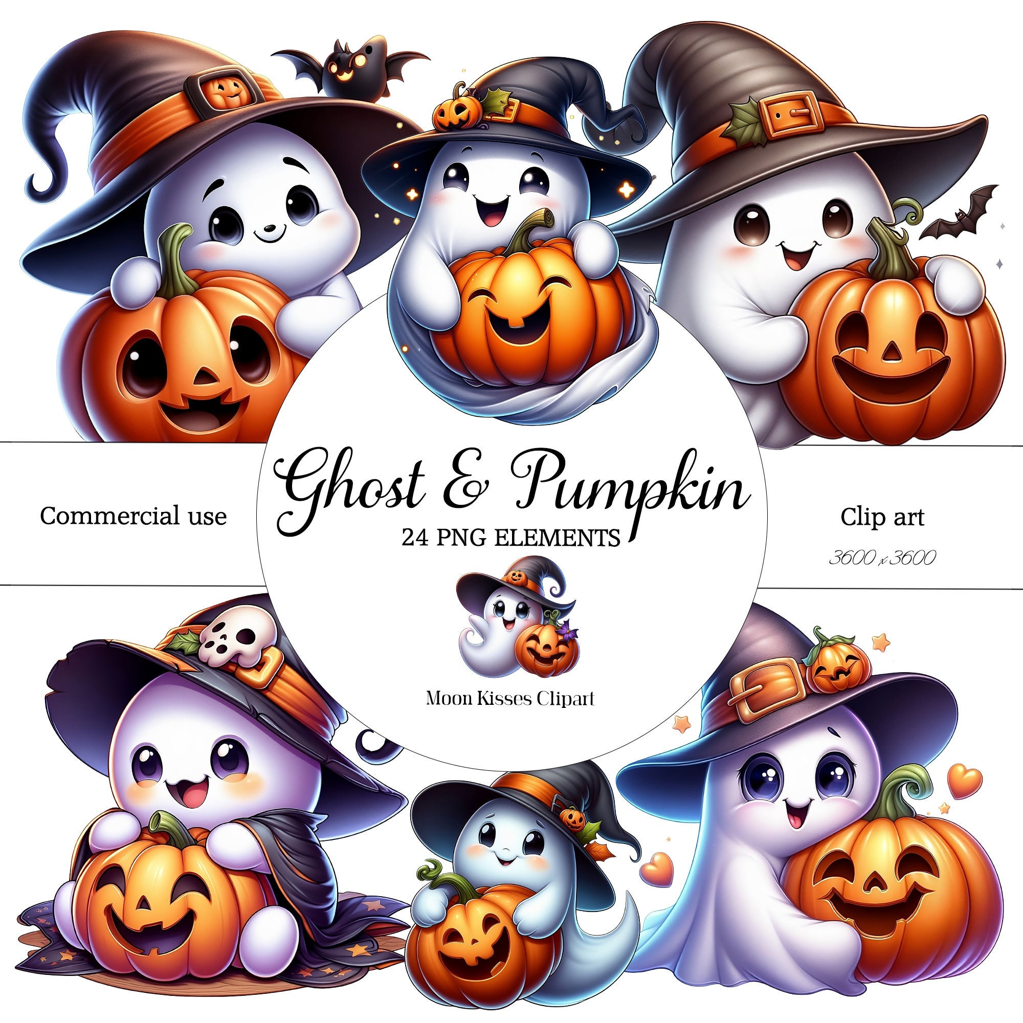 Halloween Clipart Ghost and Pumpkin Clip Art Pumpkin PNG Halloween ...