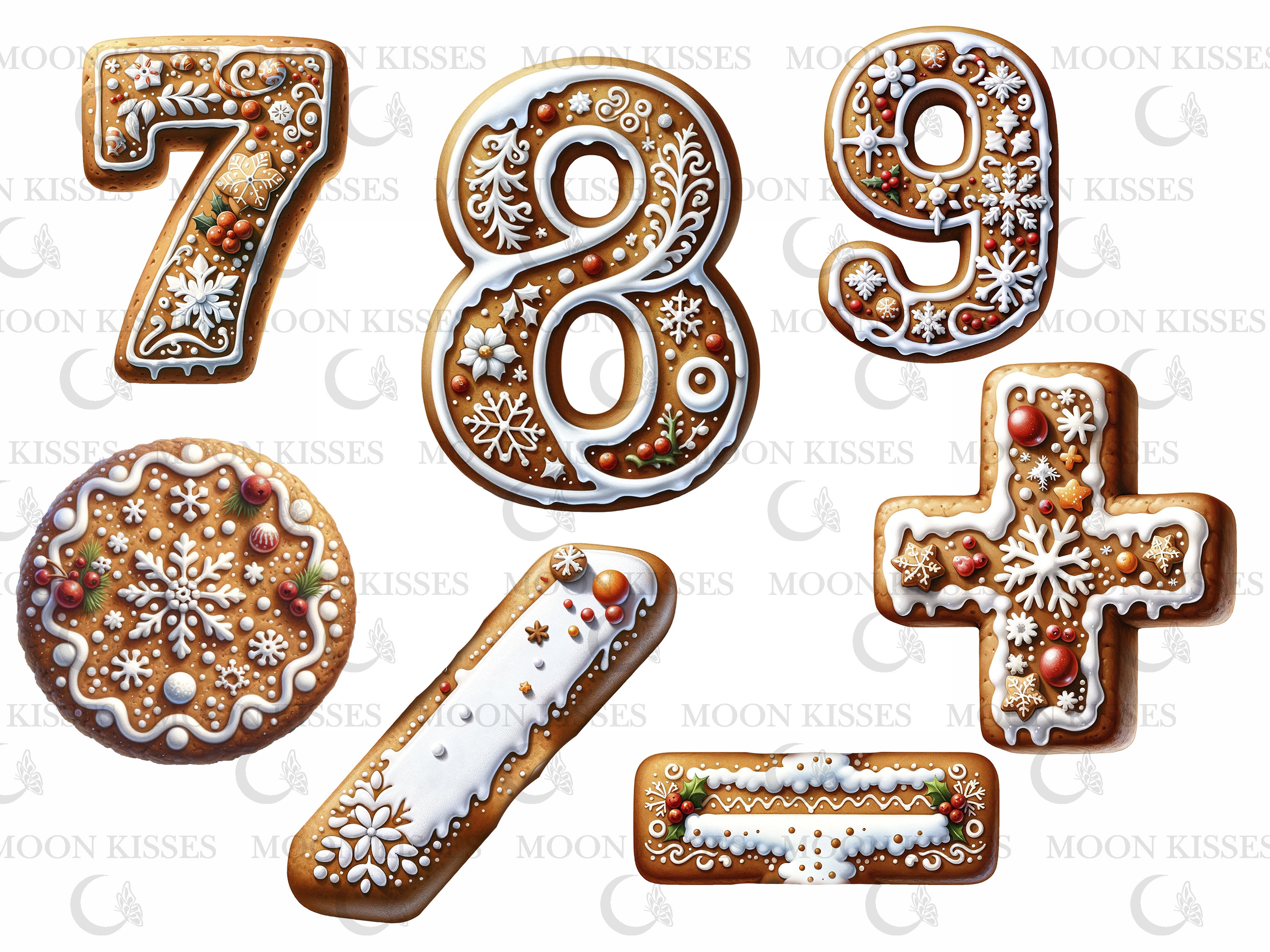 Christmas Numbers Clipart Cookie Numbers PNG Gingerbread 0 9 PNG Cookie ...