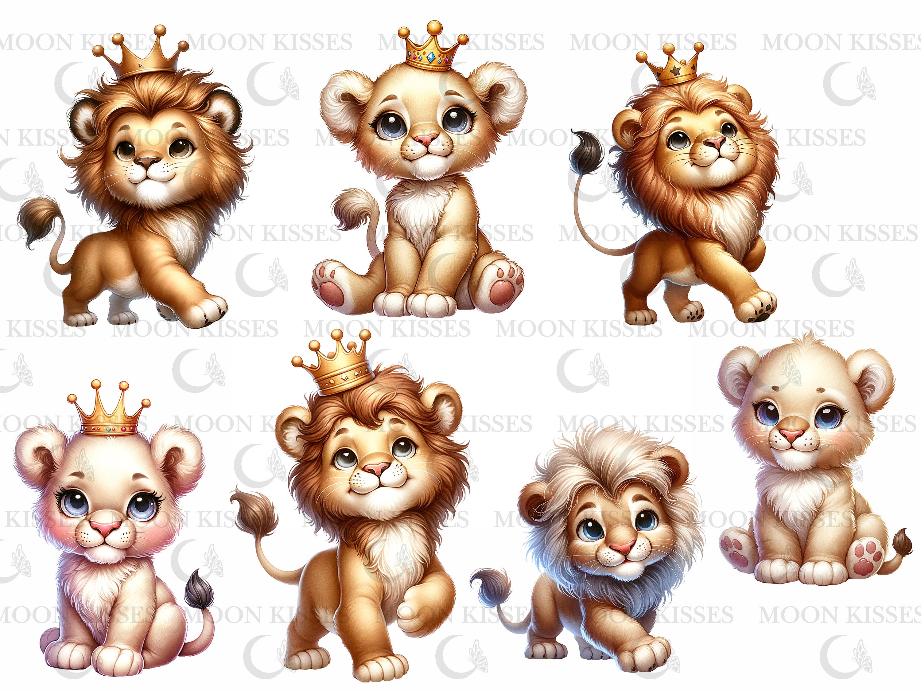Lion Cub Clipart African Safari Animals Clip Art Lion Cub PNG Cute Lion ...