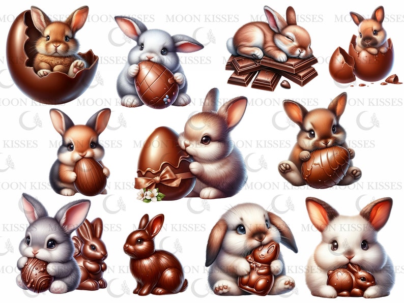 Easter Bunny Clip Art Chocolate Bunny Clipart Rabbit PNG Easter ...