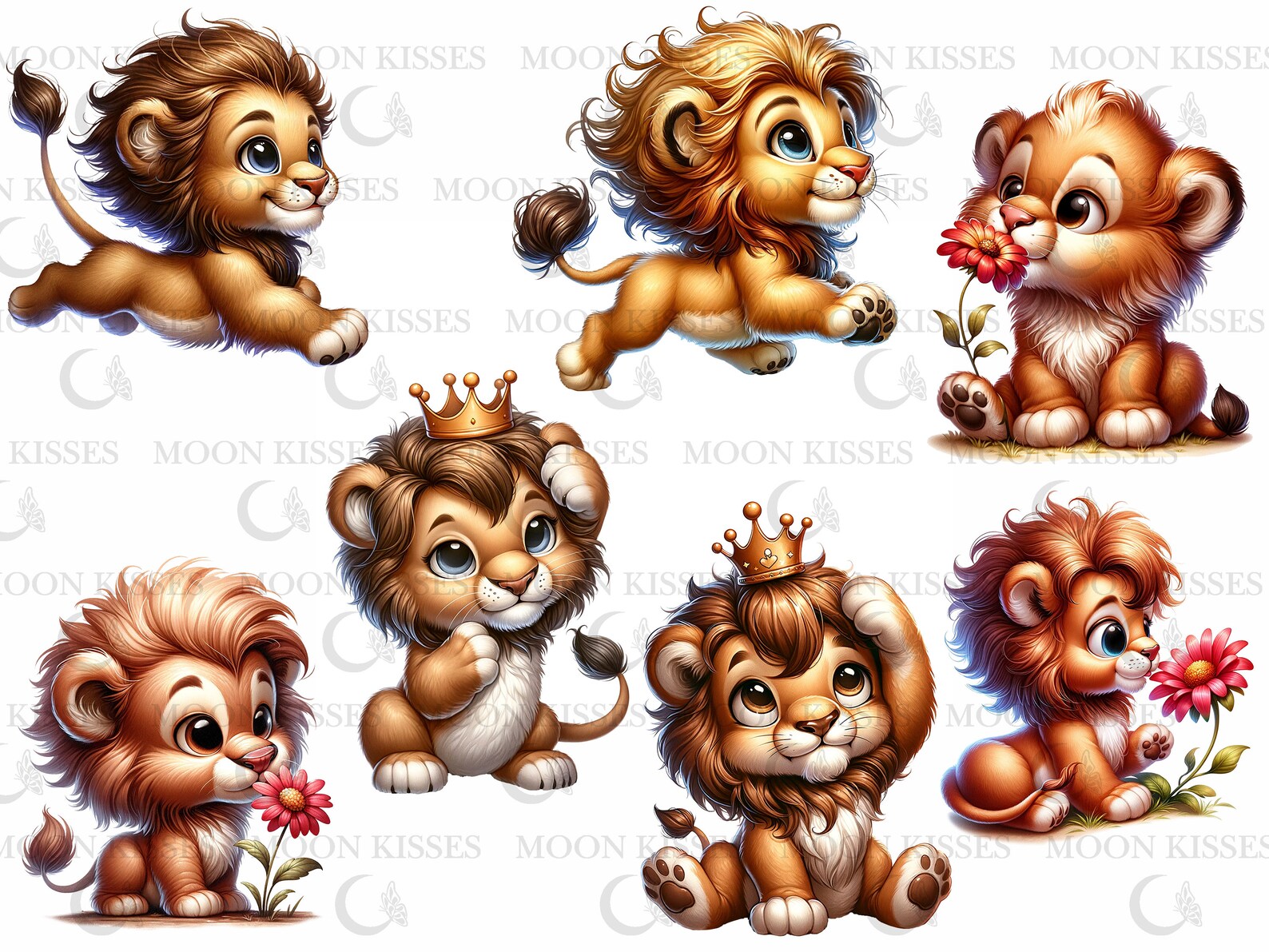 Lion Cub Clipart African Safari Animals Clip Art Lion Cub PNG Cute Lion ...