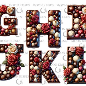 Chocolate Letters Clipart Chocolate Alphabet PNG - Etsy