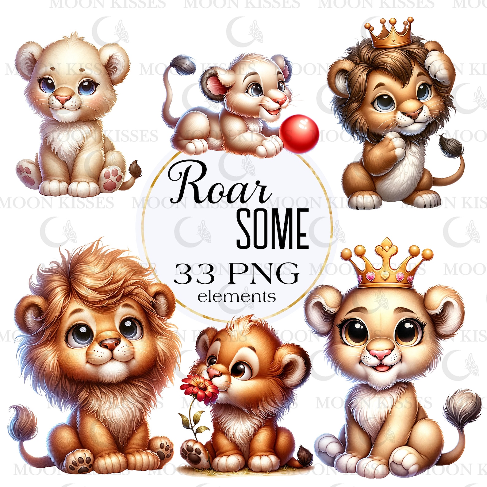 Lion Cub Clipart African Safari Animals Clip Art Lion Cub PNG Cute Lion ...