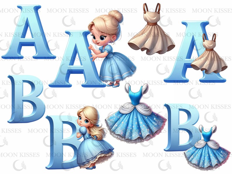 Princess Clipart Princess PNG Princess Alphabet Princess Stickers ...