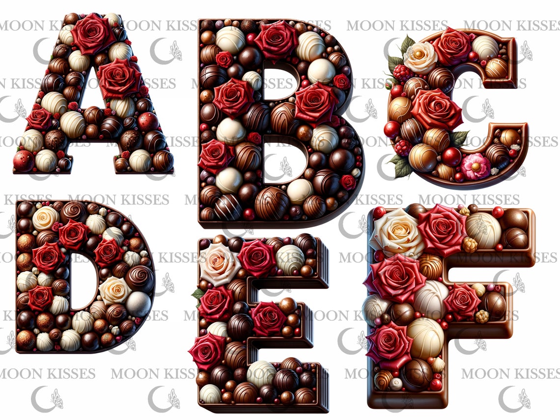 Chocolate Letters Clipart Chocolate Alphabet PNG - Etsy