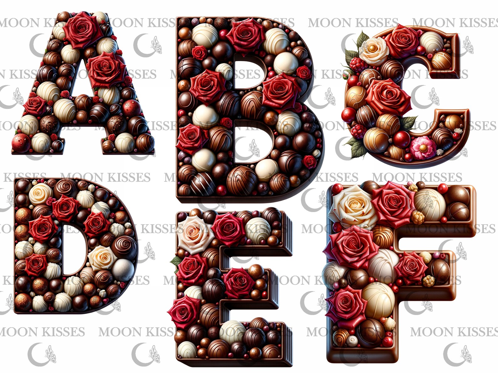 Chocolate Letters Clipart Chocolate Alphabet PNG - Etsy
