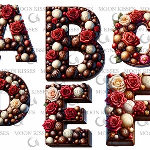 Chocolate Letters Clipart Chocolate Alphabet PNG - Etsy