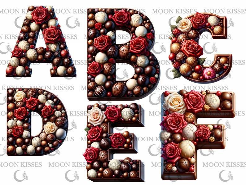 Chocolate Letters Clipart Chocolate Alphabet PNG - Etsy