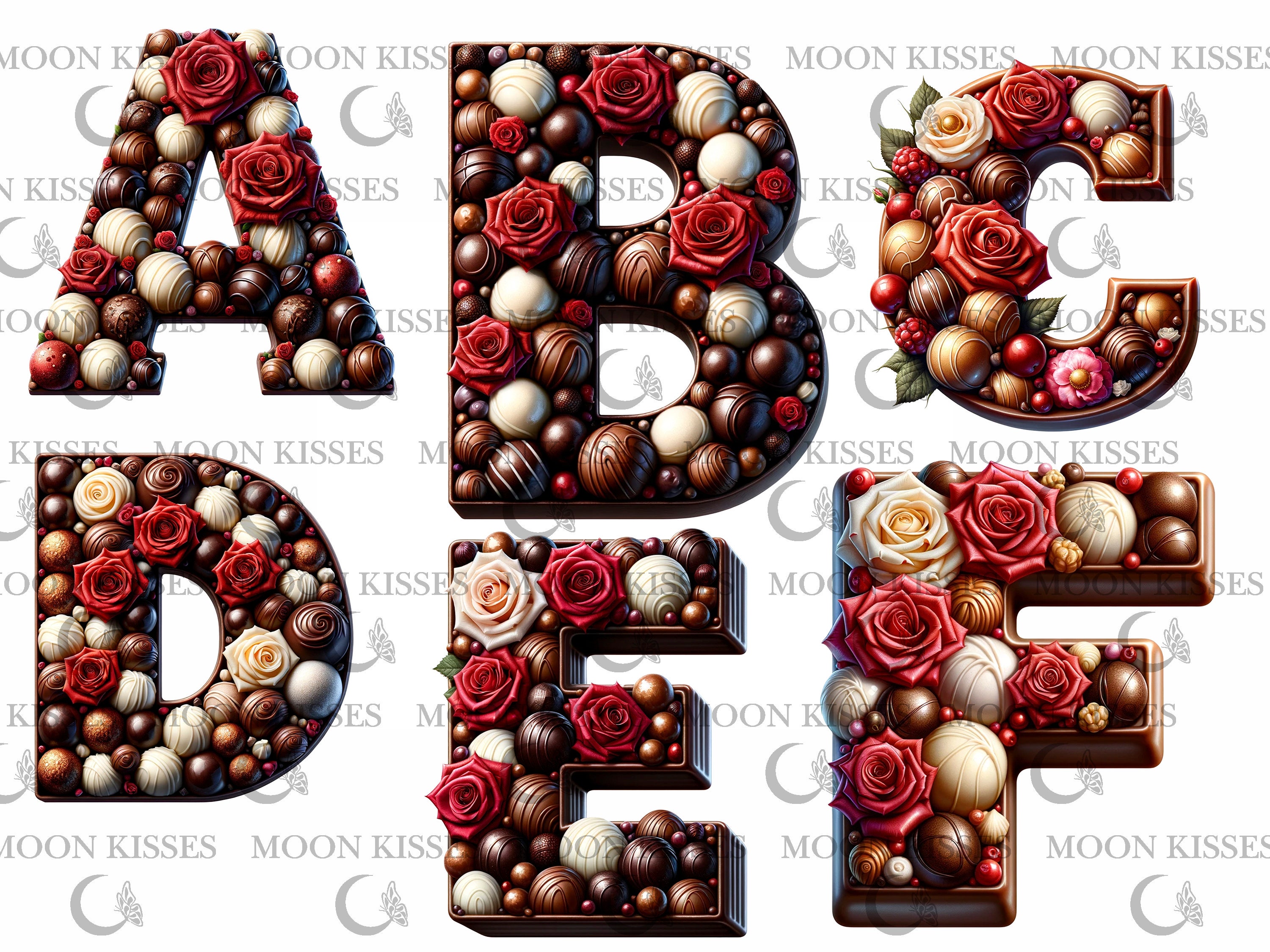 Chocolate Letters Clipart Chocolate Alphabet PNG - Etsy
