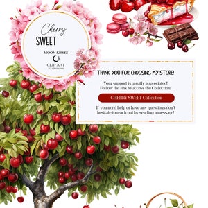 Cherry Clipart: Cherry Blossom, Cherry Jam, Cherry Pie, Cherry Cupcake ...