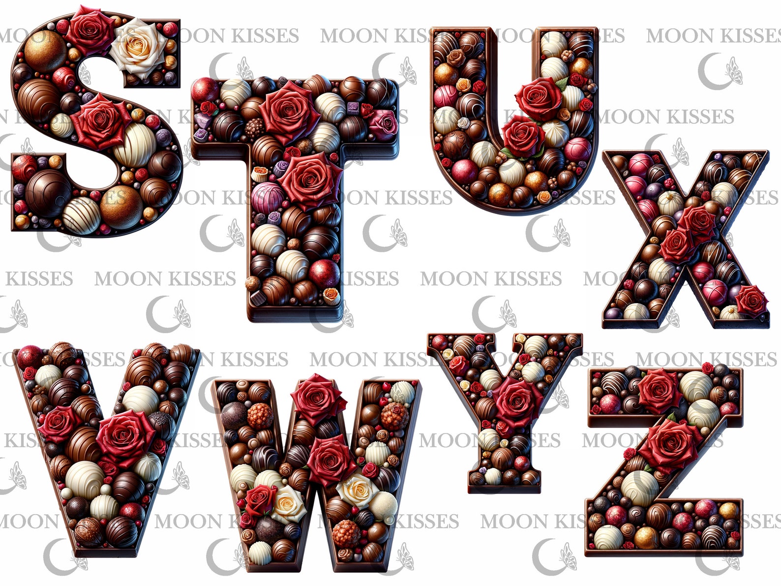 Chocolate Letters Clipart Chocolate Alphabet PNG - Etsy