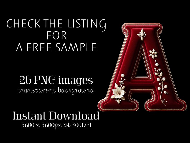 Valentine's Day Alphabet Clipart Velvet Alphabet Clip Art Valentines ...