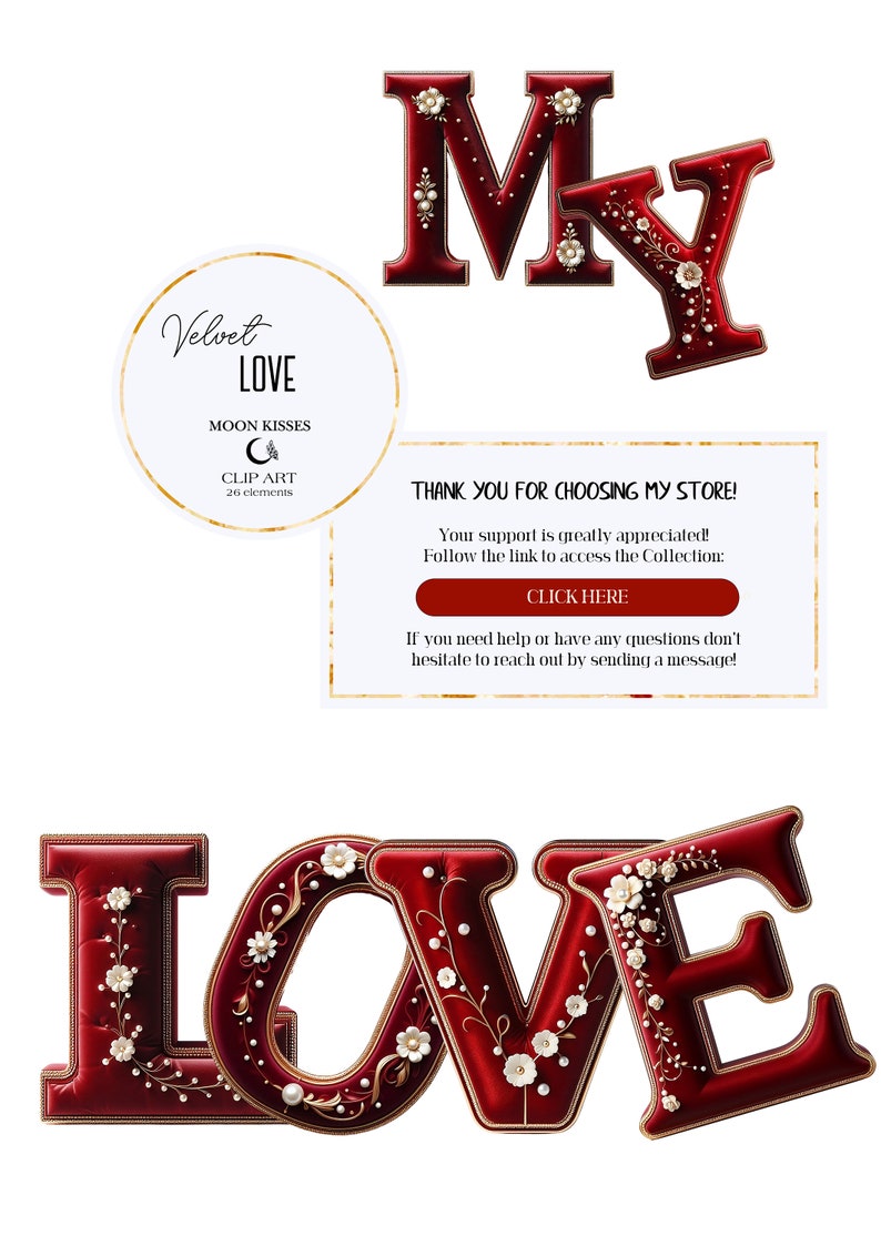 Valentine's Day Alphabet Clipart Velvet Alphabet Clip Art Valentines ...