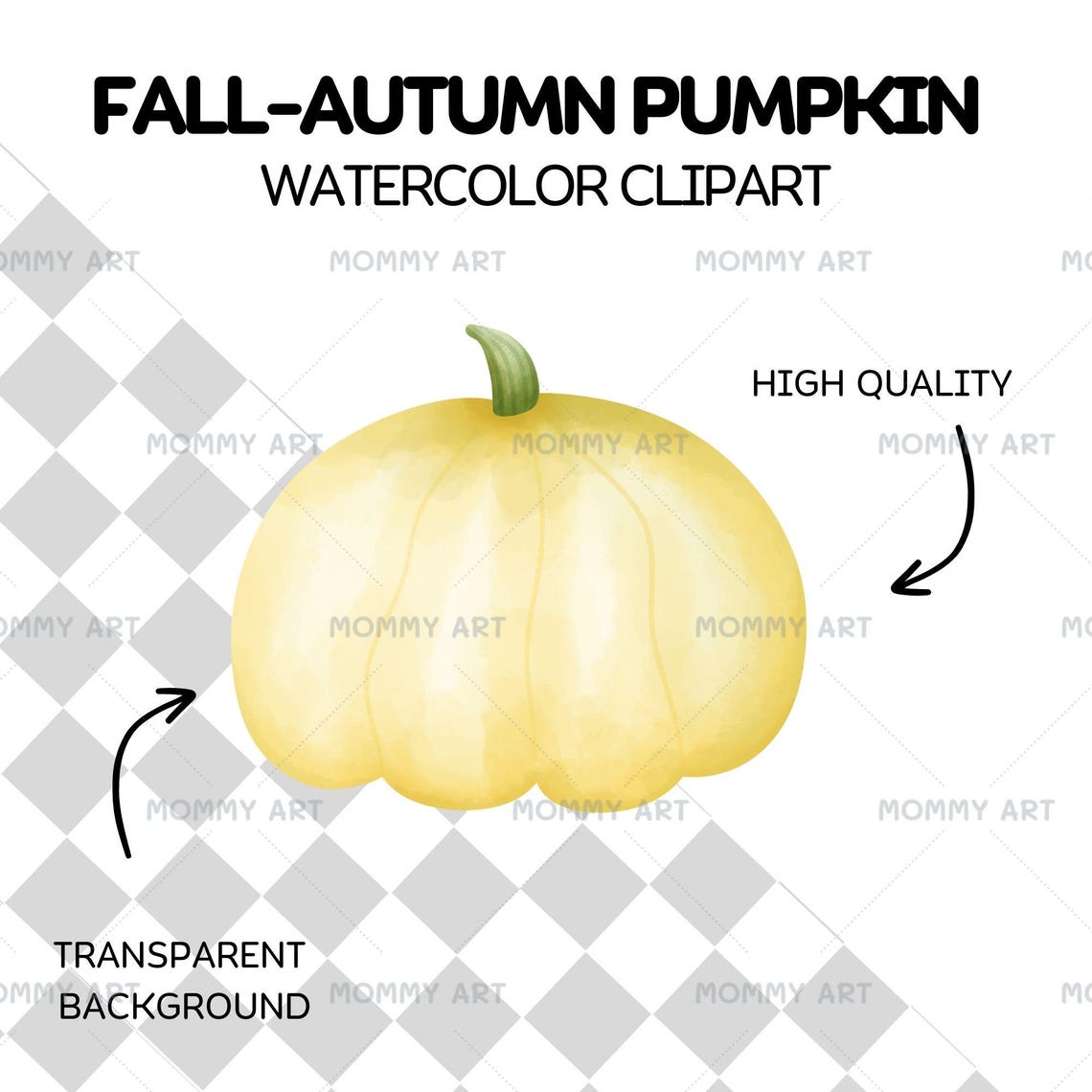 Fall Autumn Pumpkin Clipart Set | Hand-drawn Harvest Graphics | 12 High ...