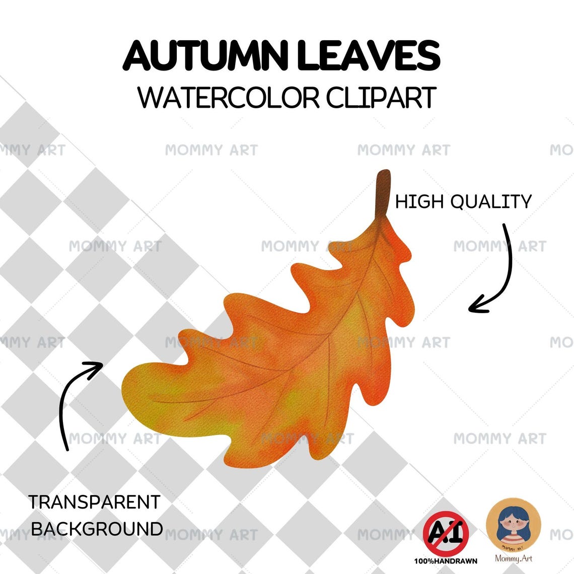 Autumn Leaves Clipart Set | Hand-drawn Fall Foliage Graphics | 17 High ...