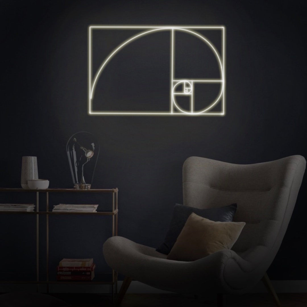 Neon Led Sign With Fibonacci , Fibonacci Wall Art Illuminated - Etsy