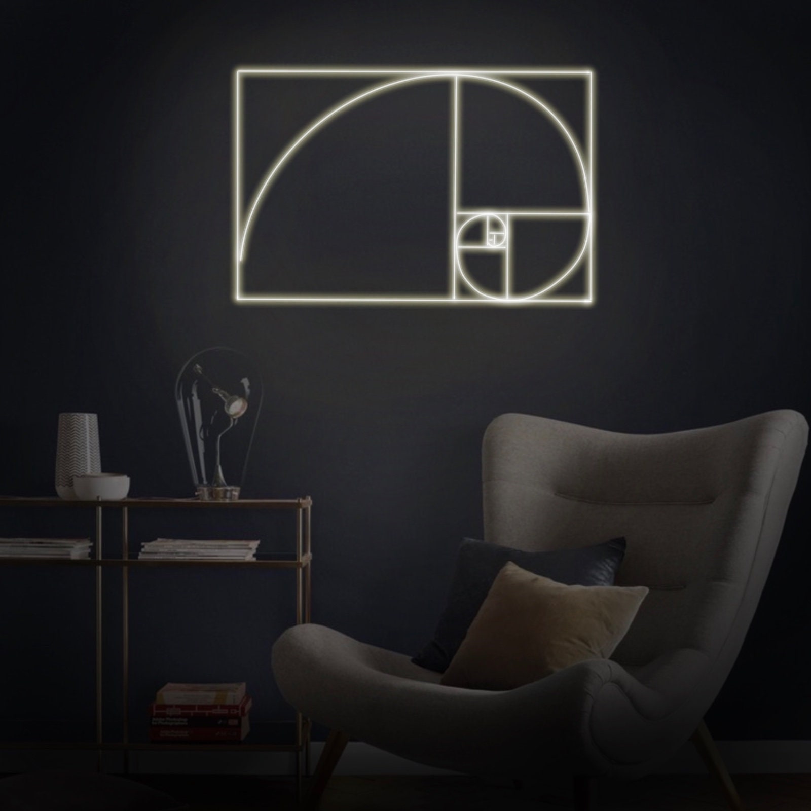 Neon Led Sign With Fibonacci , Fibonacci Wall Art Illuminated - Etsy