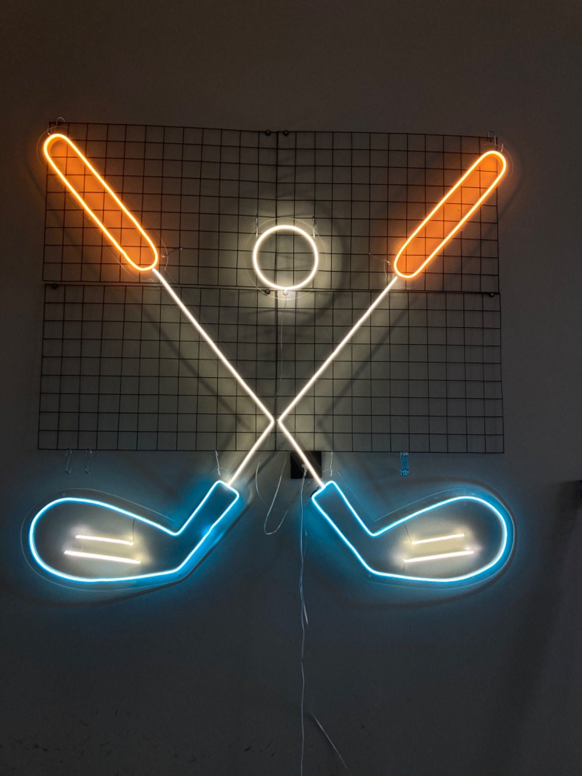 Golf Clubs and Golf Ball Neon Sign, Golf Hall Wall Decor, Golf Sport ...
