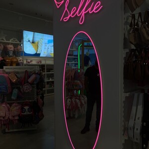 Selfie Mirror Neon Sign, Selfie Neon Design, Selfie Dressing Mirror ...