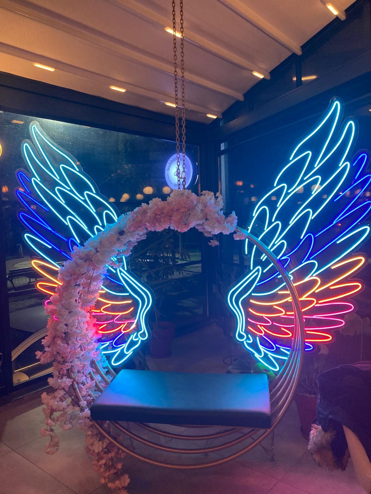 Colorful Angel Wing Neon Sign, Colorful Nek Design, Angel Wing Cafe ...