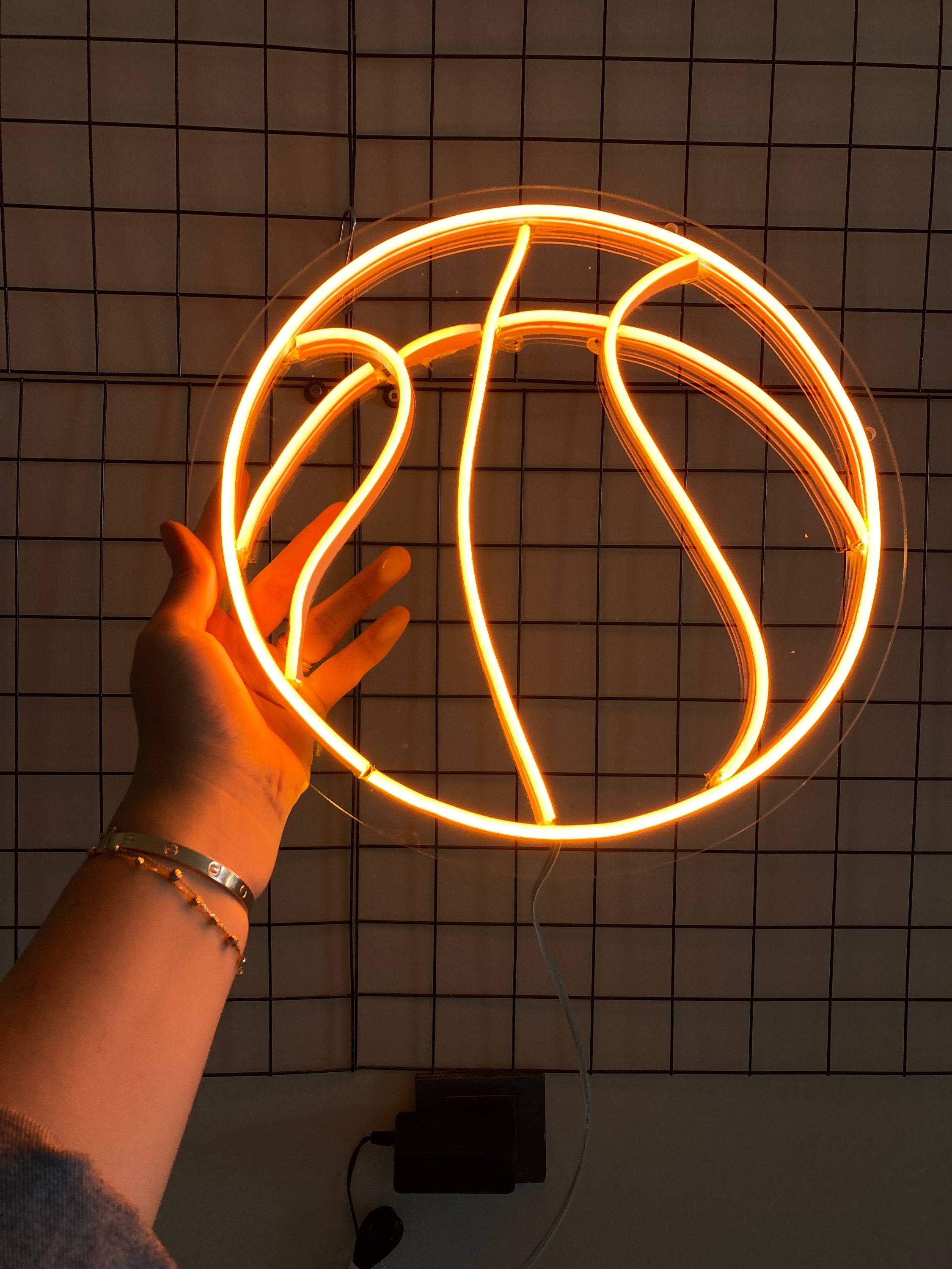 Basketball Ball Neon Lighted Wall Sign, Basketball Player's Room Decor ...