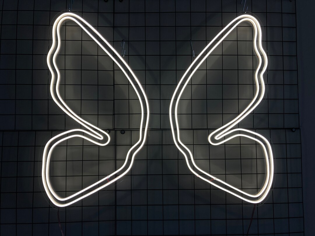 Large Feathered Angel Wing Neon Sign, Angel Decor Wing Sign, Cafe Bar ...
