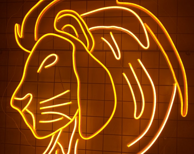 Neon Lion Art Design Digital Download Png File Etsy