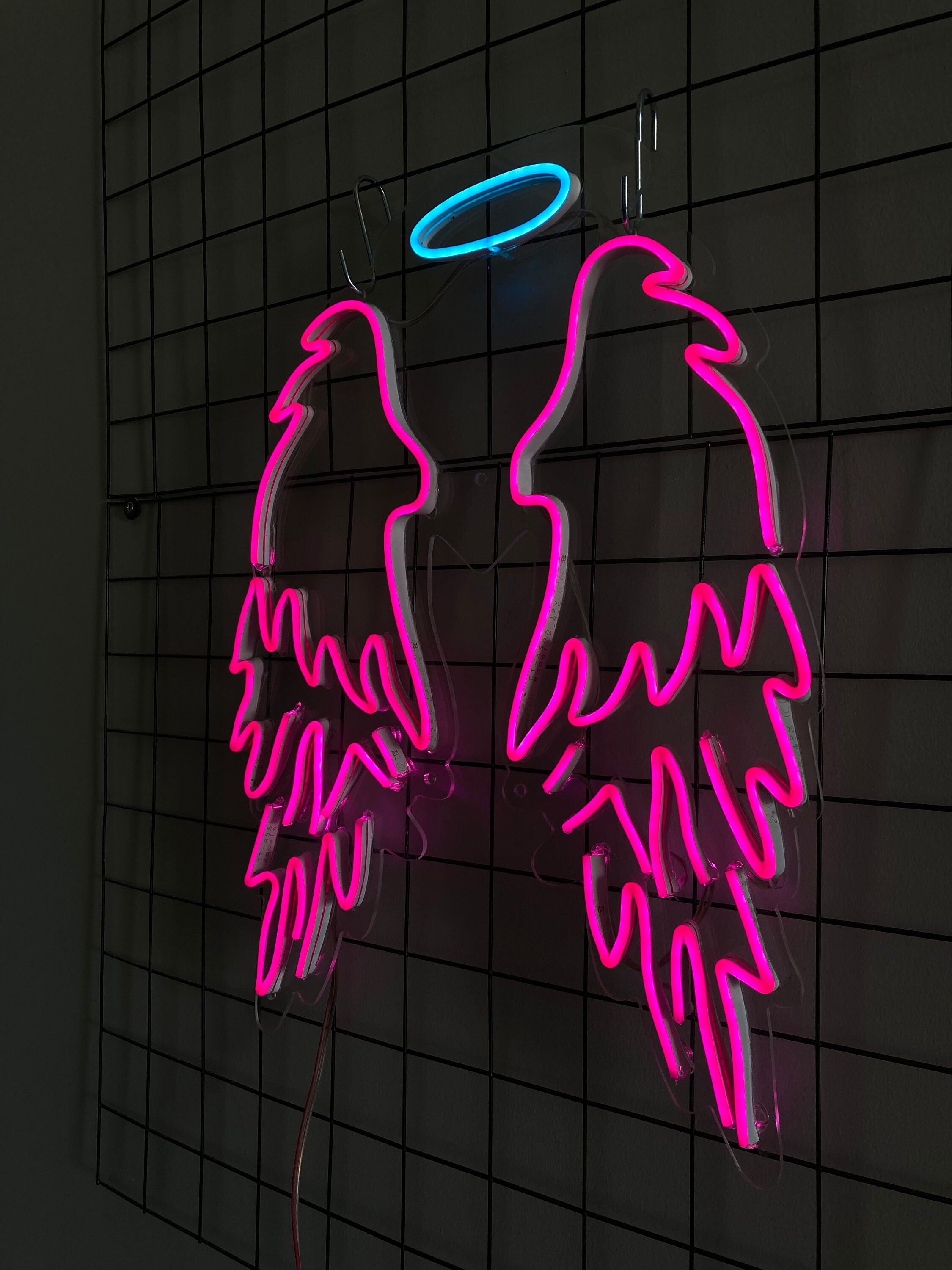 Large Feathered Angel Wing Neon Sign, Angel Decor Wing Sign, Cafe Bar ...