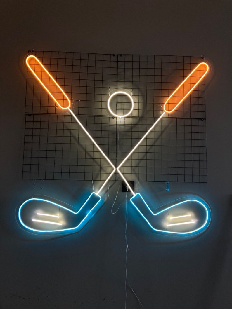 Golf Clubs and Golf Ball Neon Sign, Golf Hall Wall Decor, Golf Sport ...