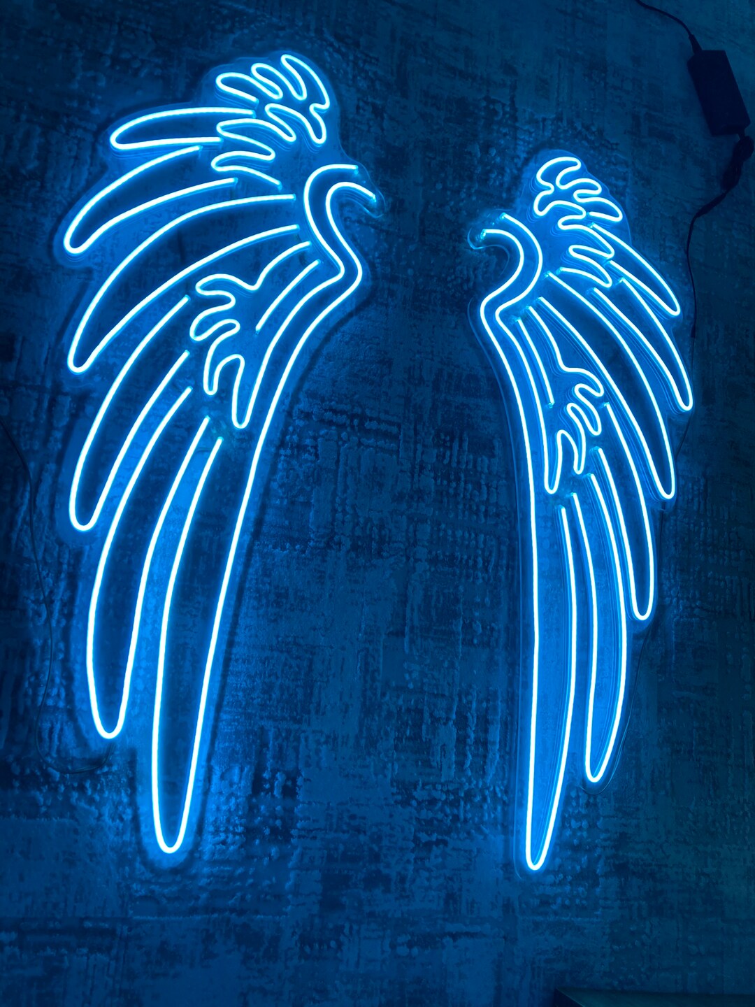 Large Feathered Angel Wing Neon Sign, Angel Decor Wing Sign, Cafe Bar ...