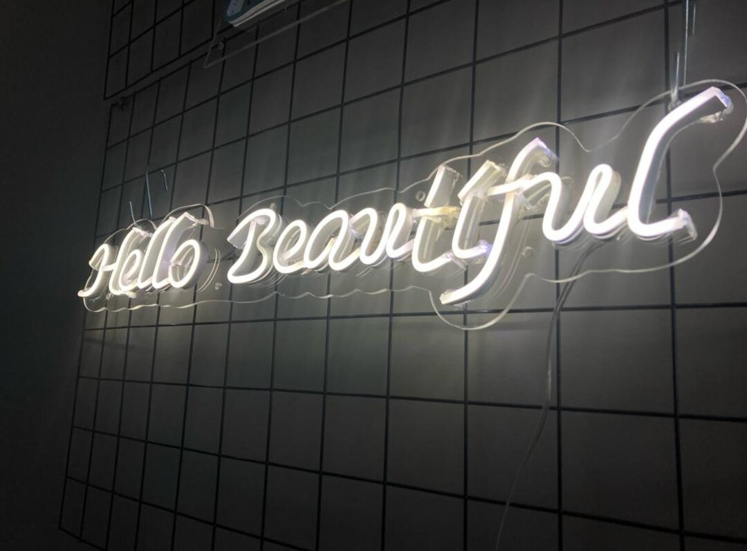 Hello Beautiful Neon Sign, Hello Beautiful Design Decor, Neon Gift ...