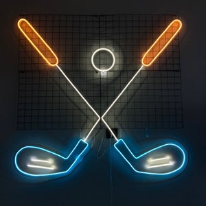 Golf Clubs and Golf Ball Neon Sign, Golf Hall Wall Decor, Golf Sport ...