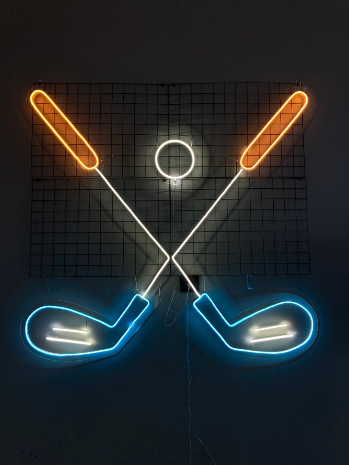 Golf Clubs and Golf Ball Neon Sign, Golf Hall Wall Decor, Golf Sport ...