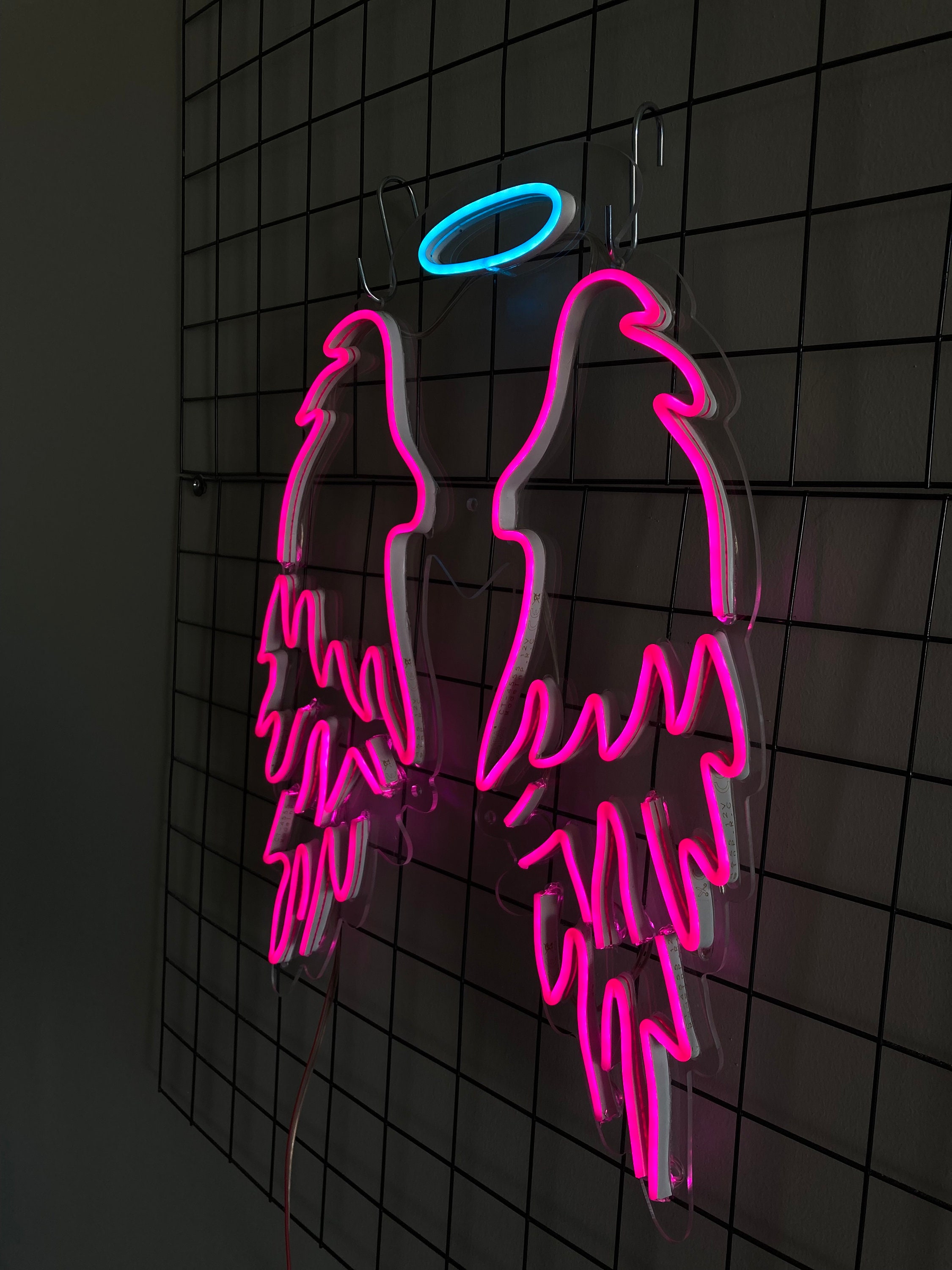 Large Feathered Angel Wing Neon Sign, Angel Decor Wing Sign, Cafe Bar ...